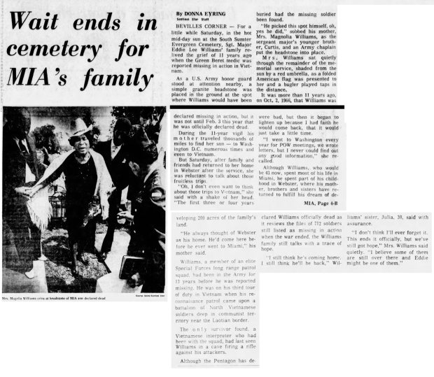Recon Team Arizona MIA October 3, 1966 – Scattered Shots