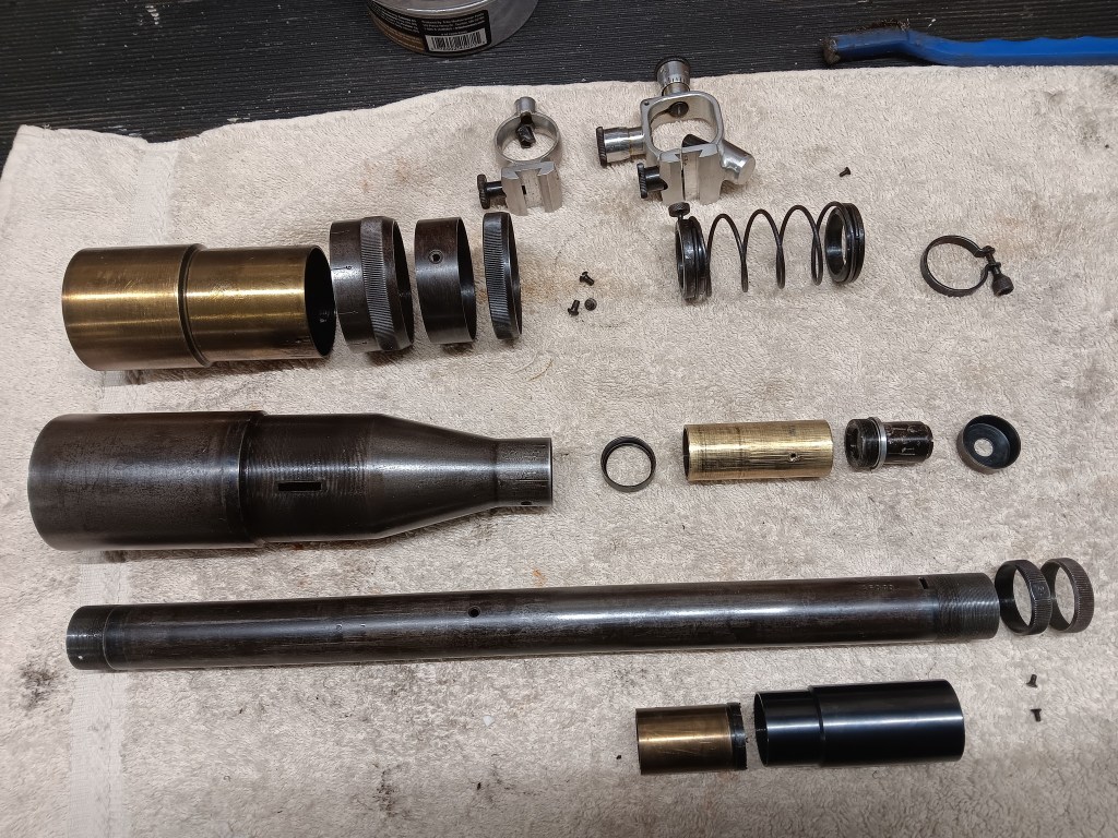 Full Disassembled 2 Inch Unertl 15X – Scattered Shots